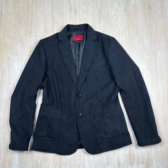 Zara | Suits & Blazers | Zara Man Basic Black Soft Suede Two Button ...
